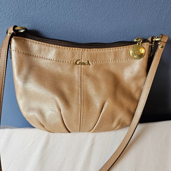 Coach | Bags | Coach Ashley Champagne Small Leather Mini Crossbody ...